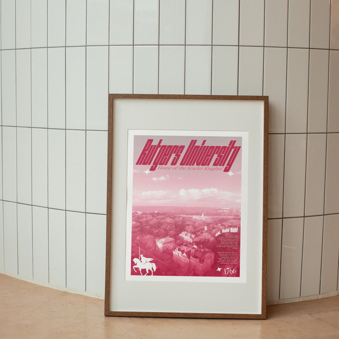 Vintage Inspired Rutgers University Poster | College School Spirit ...