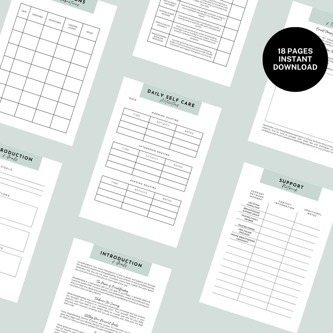 Breastfeeding Journey Printable, Postpartum Journal, Breastfeeding Care ...