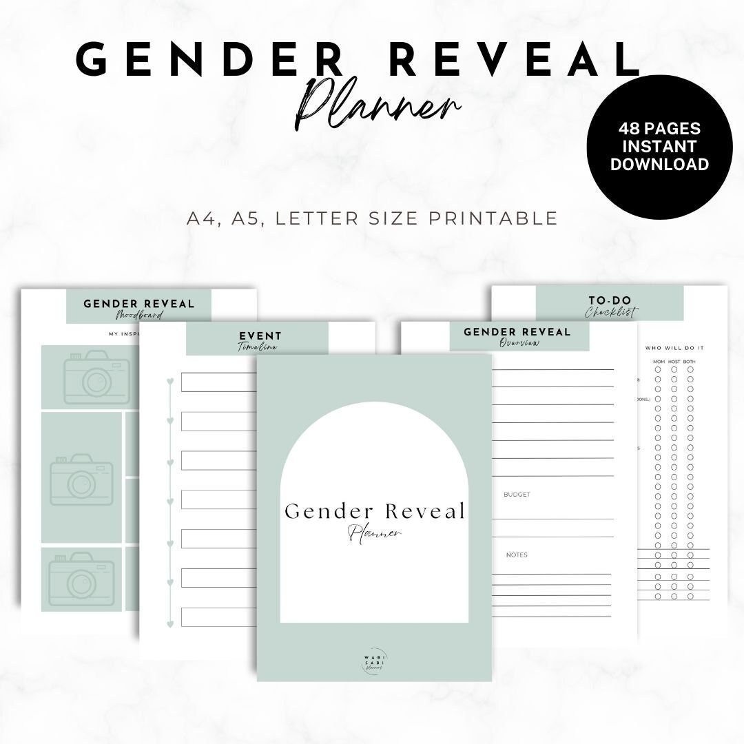 Gender Reveal Planner Printable Gender Reveal Checklist - Etsy