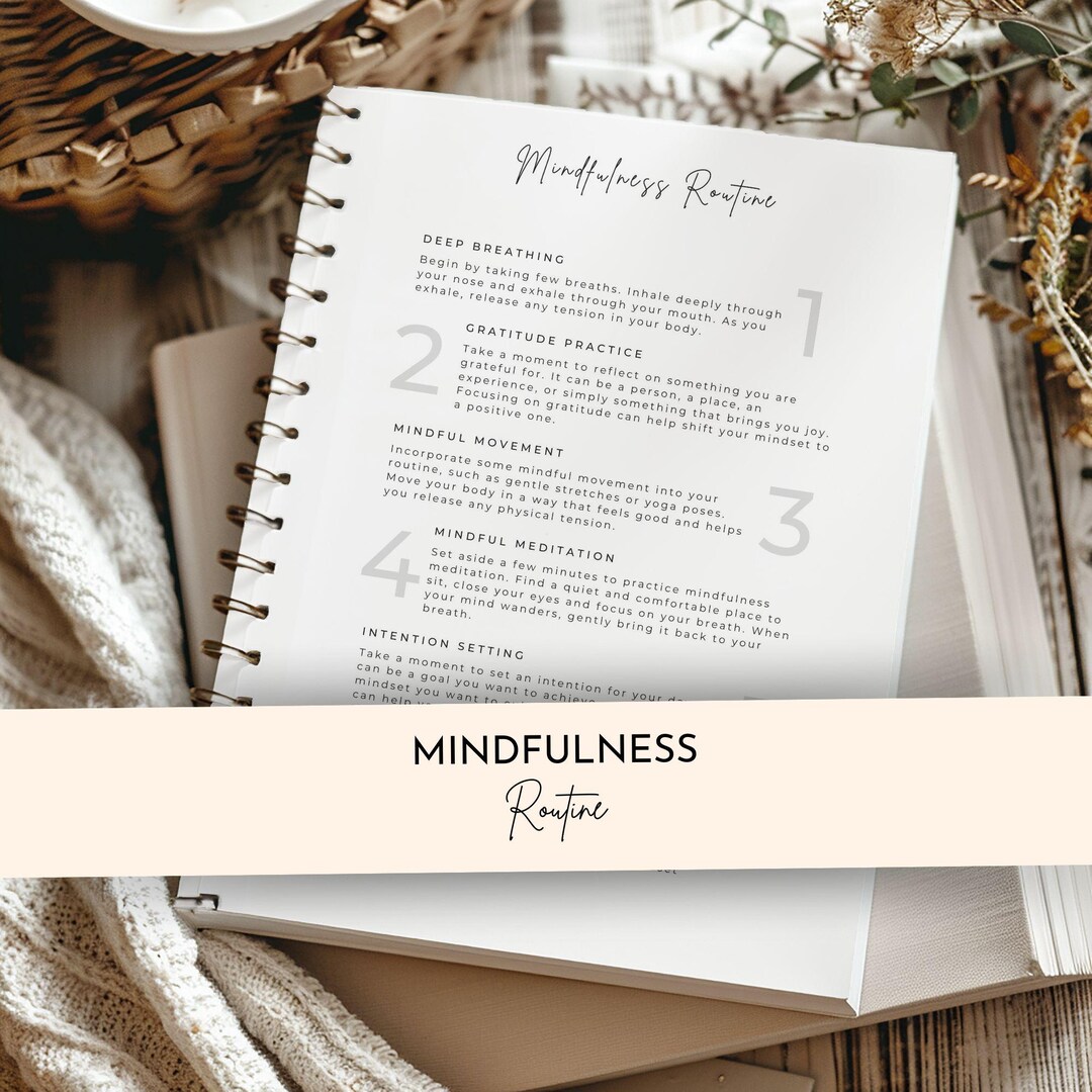 Mindfulness Routine Printable, Printable Gratitude Journal, Daily ...