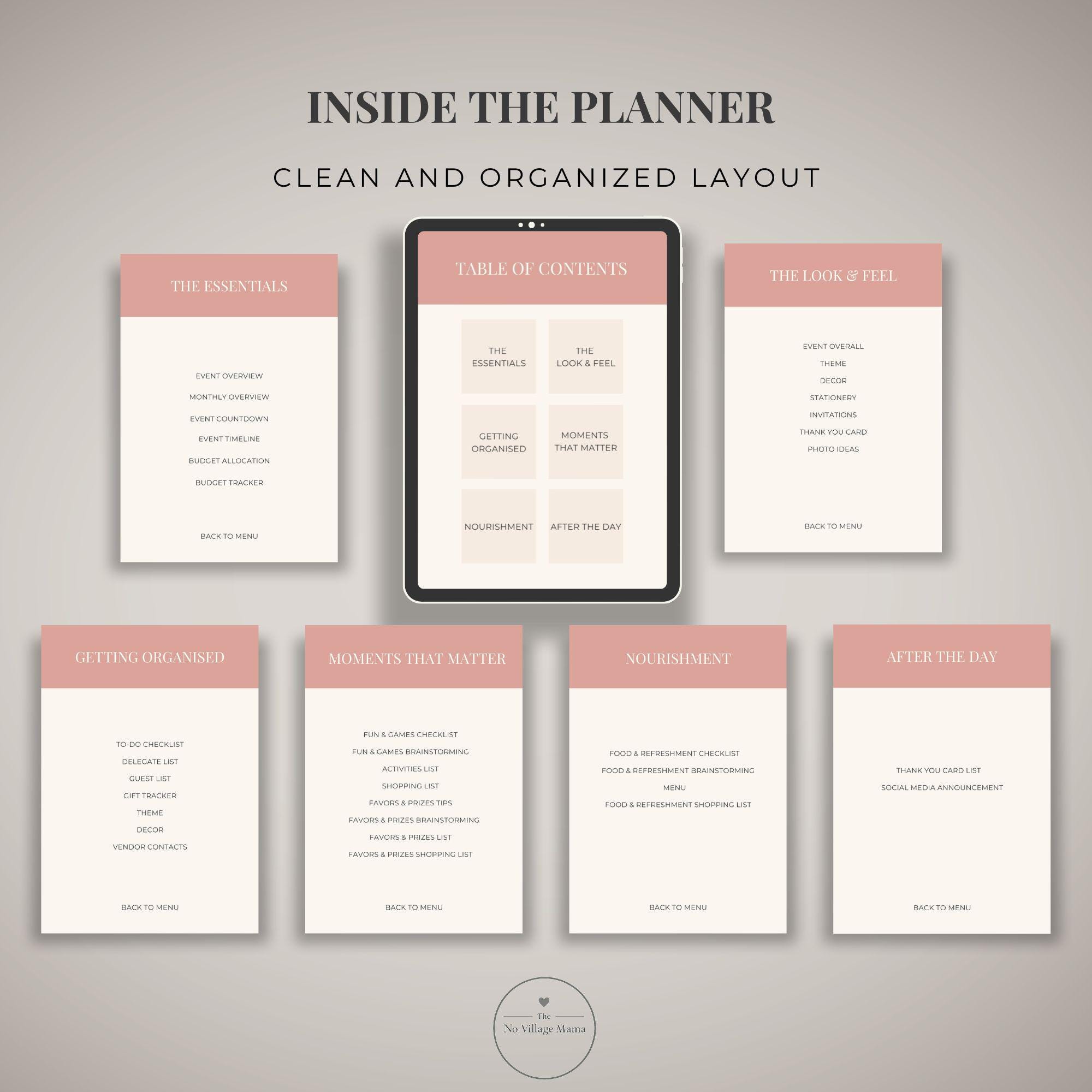 60-page Gender Reveal Planner: Hyperlinked Party Organizer (digital ...