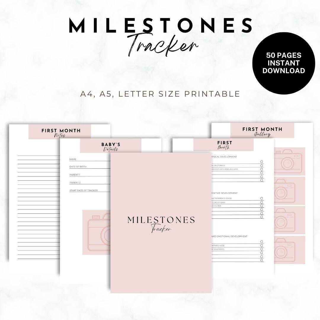 Baby Milestones Tracker Printable Monthly Milestone Checklist Baby ...