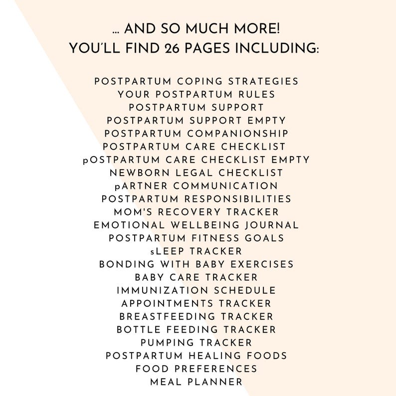 Postpartum Planner Printable, New Mom Recovery Journal, Baby Care ...