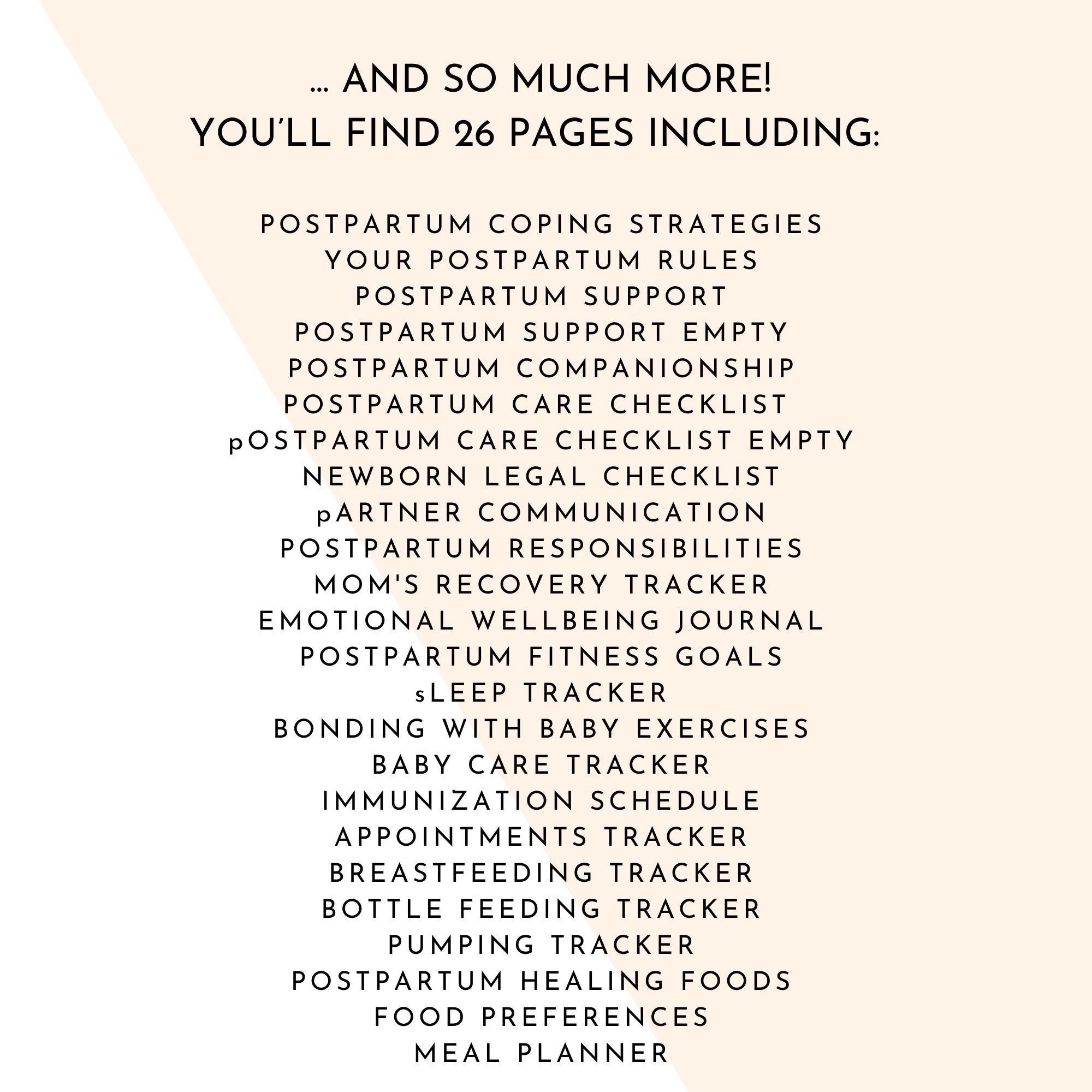 Postpartum Planner Printable: New Mom Recovery, Baby Care (PDF) - Etsy
