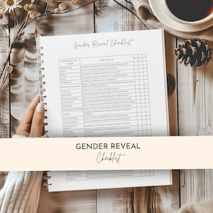 Gender Reveal Checklist Printable, Gender Reveal Planner Printable, Baby Event Planning, Party ...