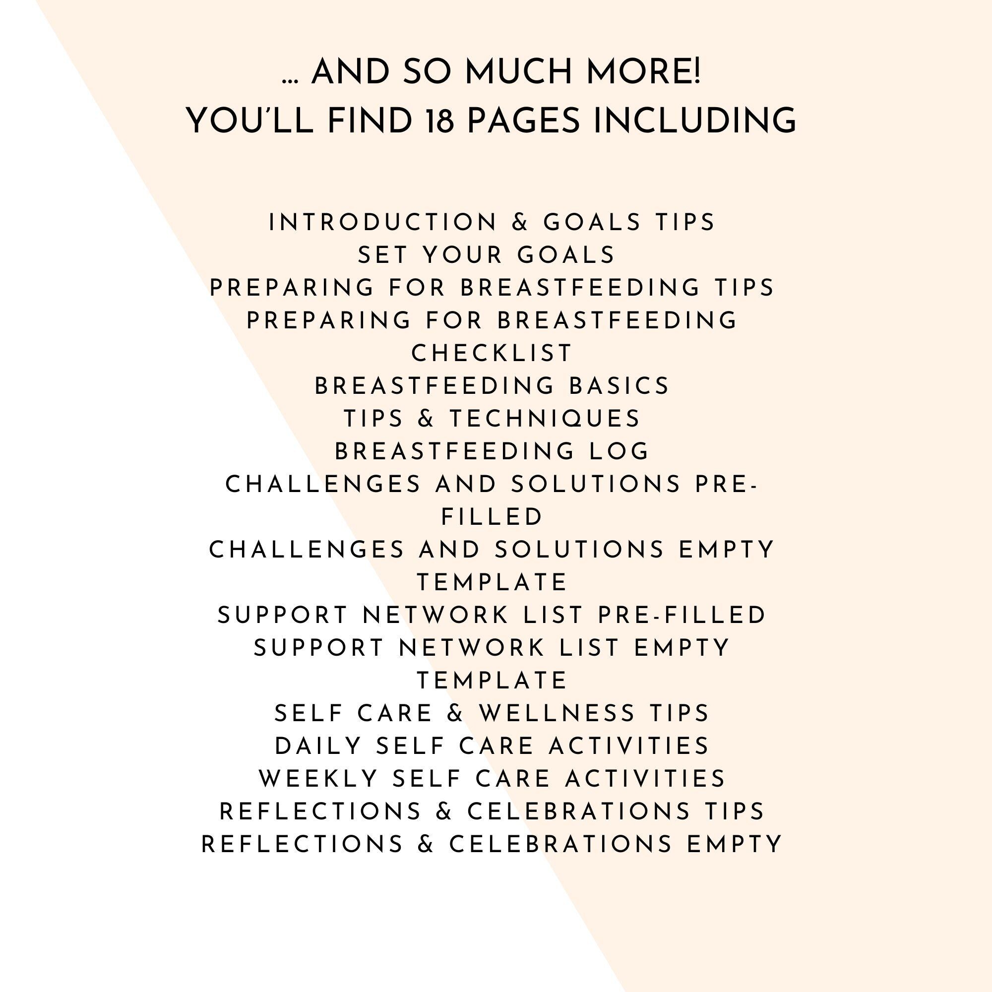 Breastfeeding Journey Printable, Postpartum Journal, Breastfeeding Care ...