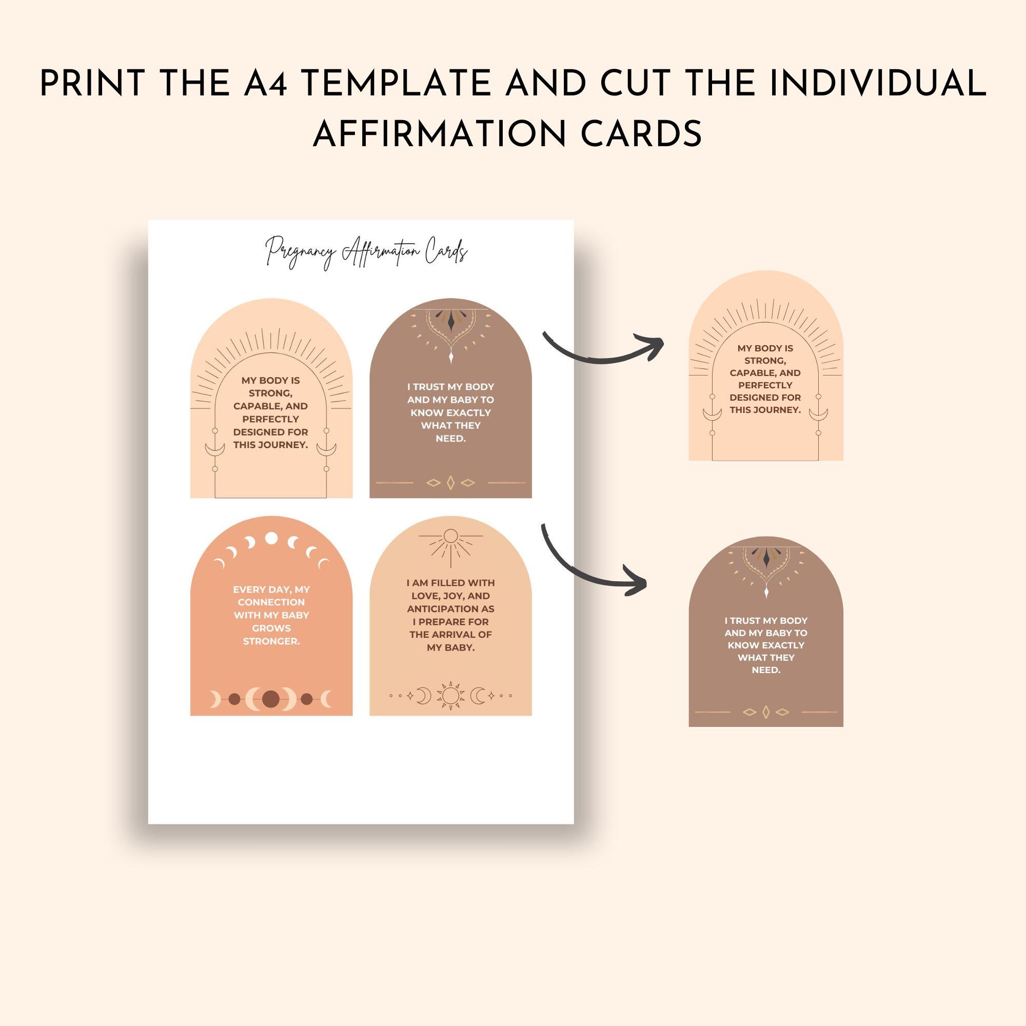 Pregnancy Affirmation Cards: Positive Birth Quotes (printable PDF) - Etsy