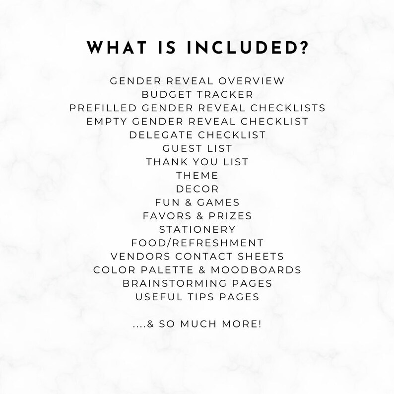 Gender Reveal Planner Printable, Gender Reveal Checklist Printable ...