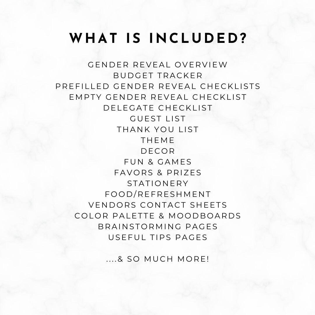 Gender Reveal Planner Printable, Gender Reveal Checklist Printable ...