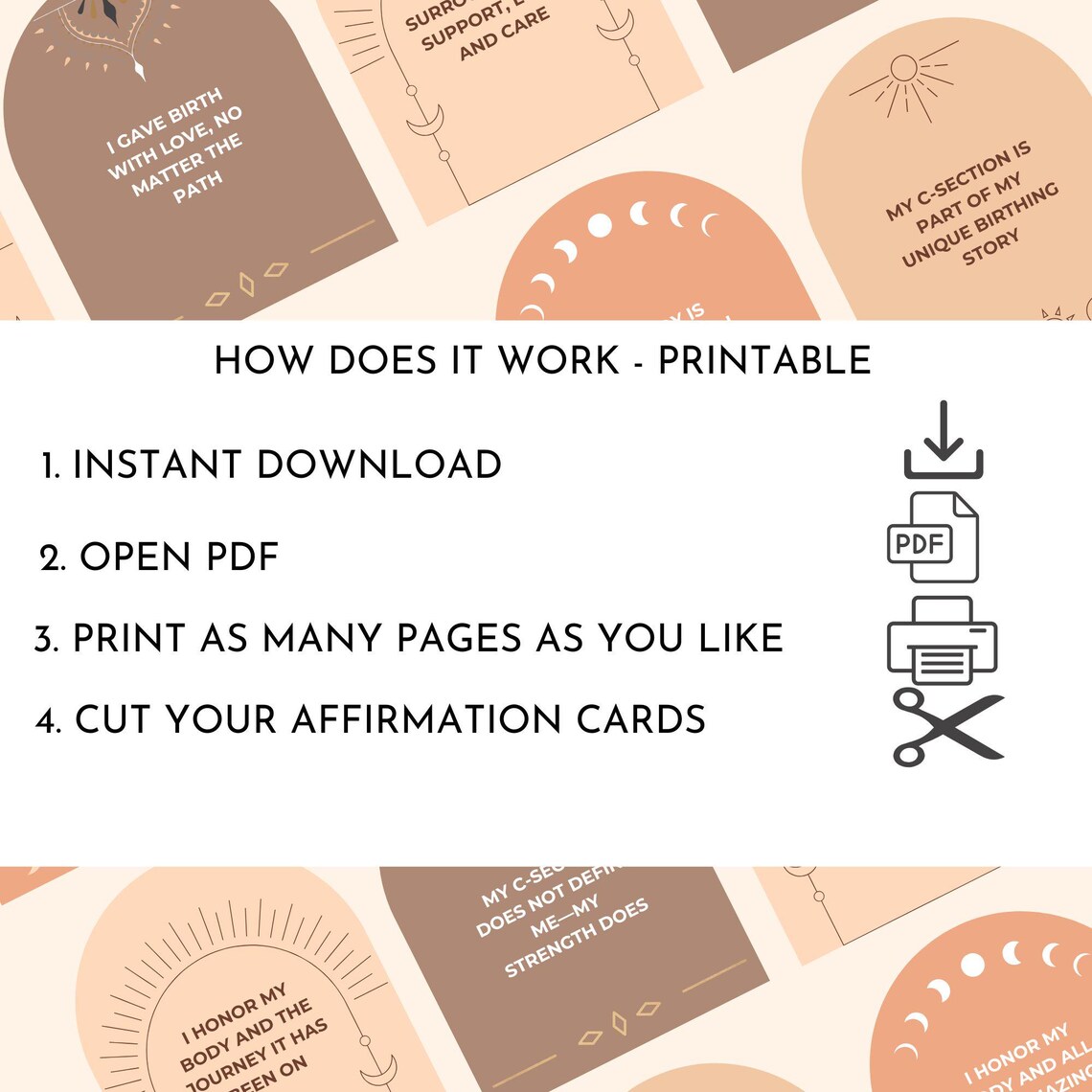 Pregnancy Affirmation Cards: Positive Birth Quotes (printable PDF) - Etsy