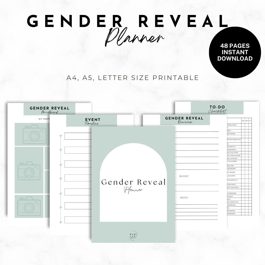 Gender Reveal Planner Printable, Gender Reveal Checklist Printable ...