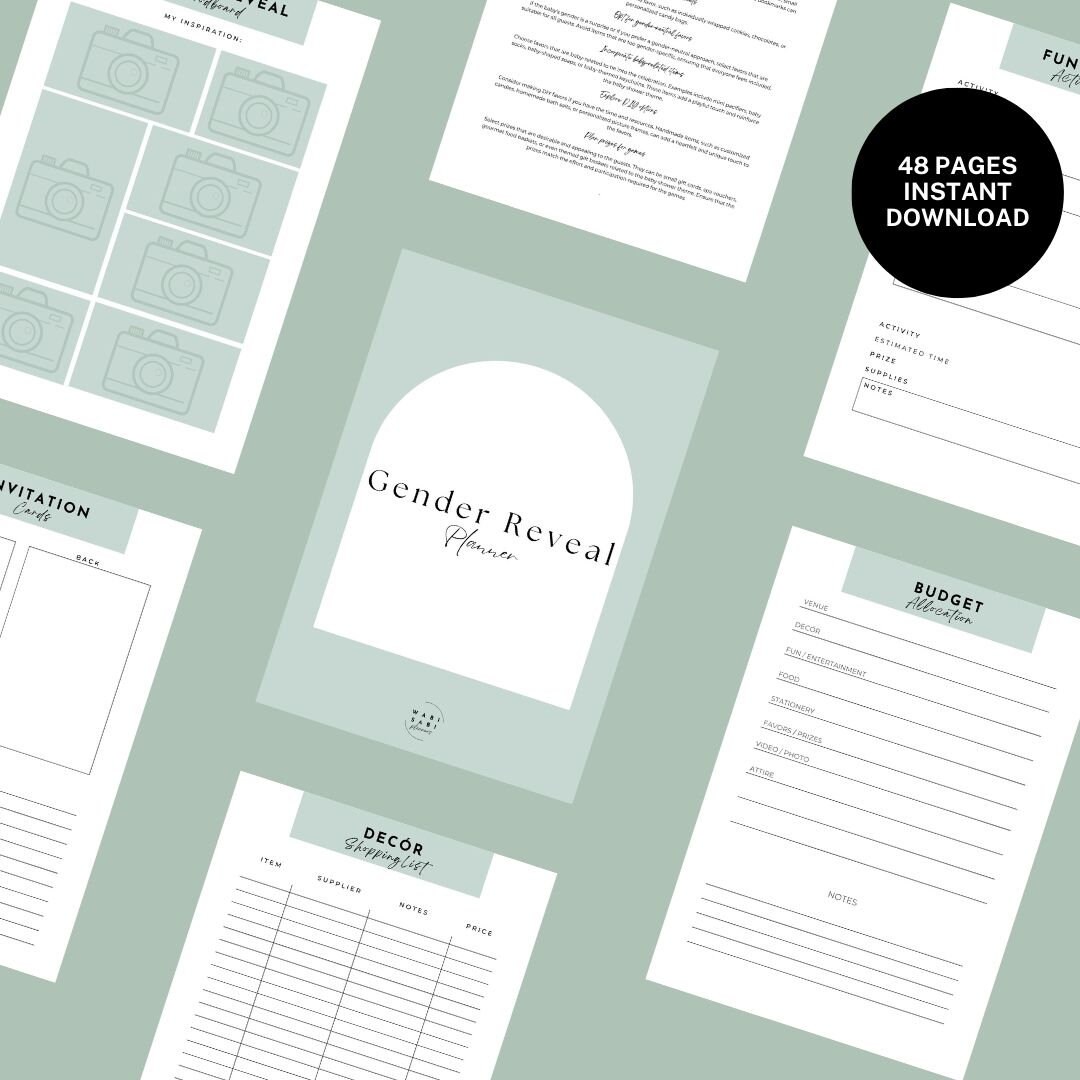 Gender Reveal Planner Printable, Gender Reveal Checklist Printable ...