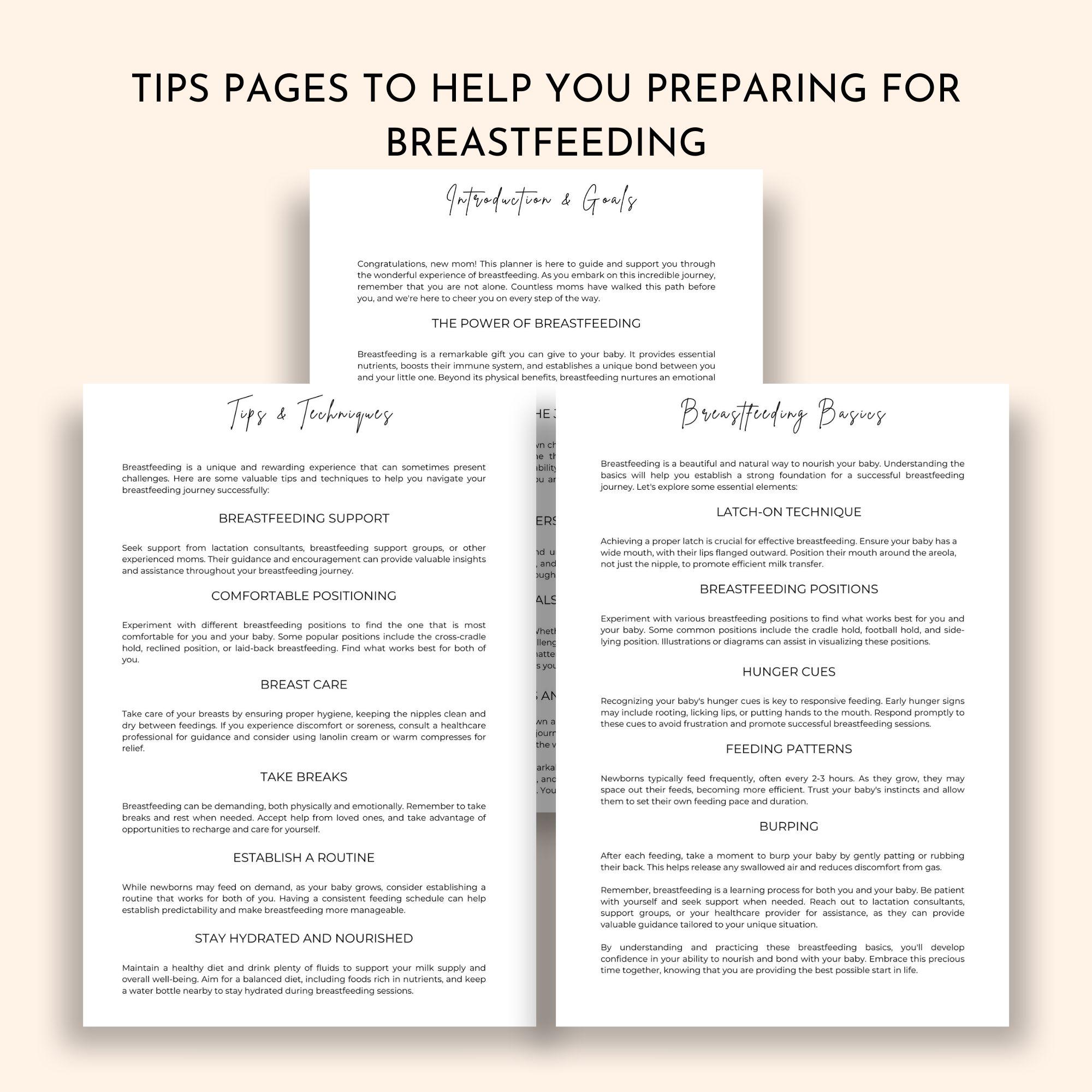 Breastfeeding Journey Printable, Postpartum Journal, Breastfeeding Care ...