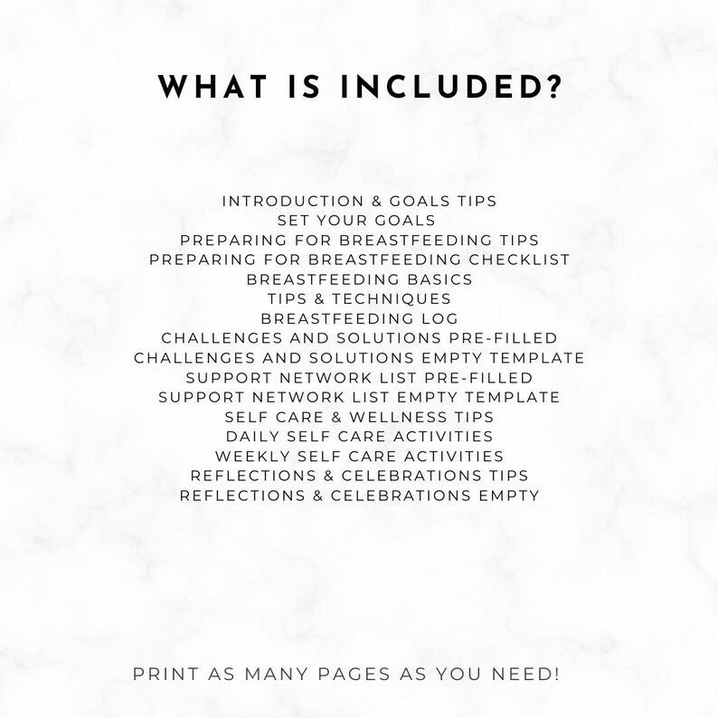 Breastfeeding Journey Printable, Postpartum Journal, Breastfeeding Care ...
