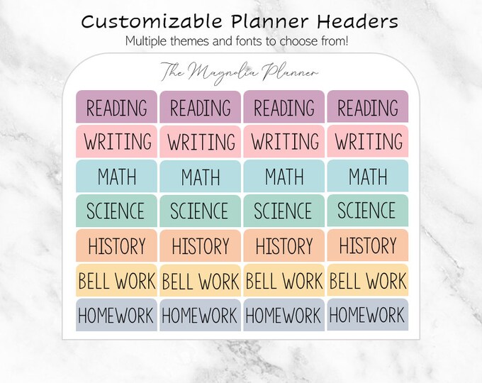 Custom Planner Headers - Etsy
