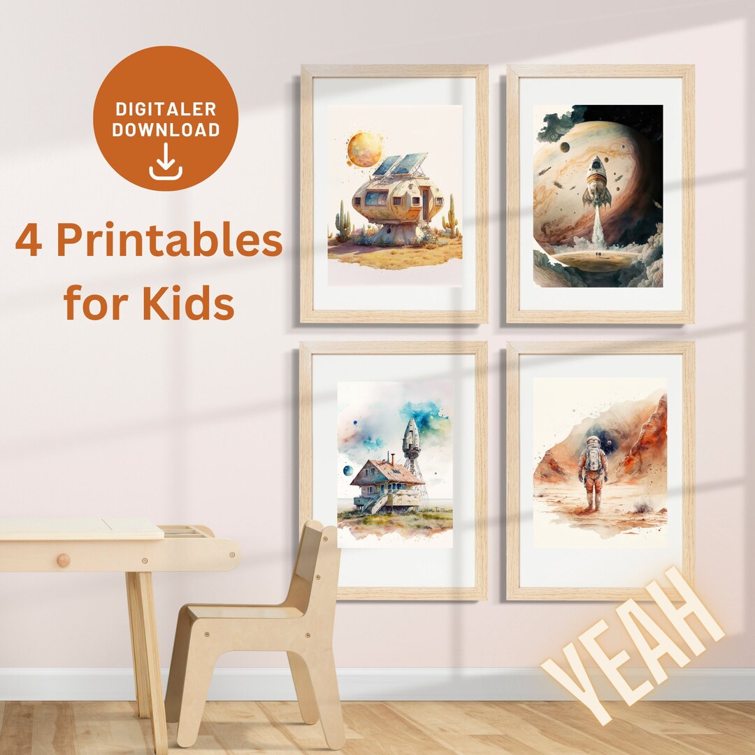 Digital Poster 4 Set Space 2 Posters for the - Etsy