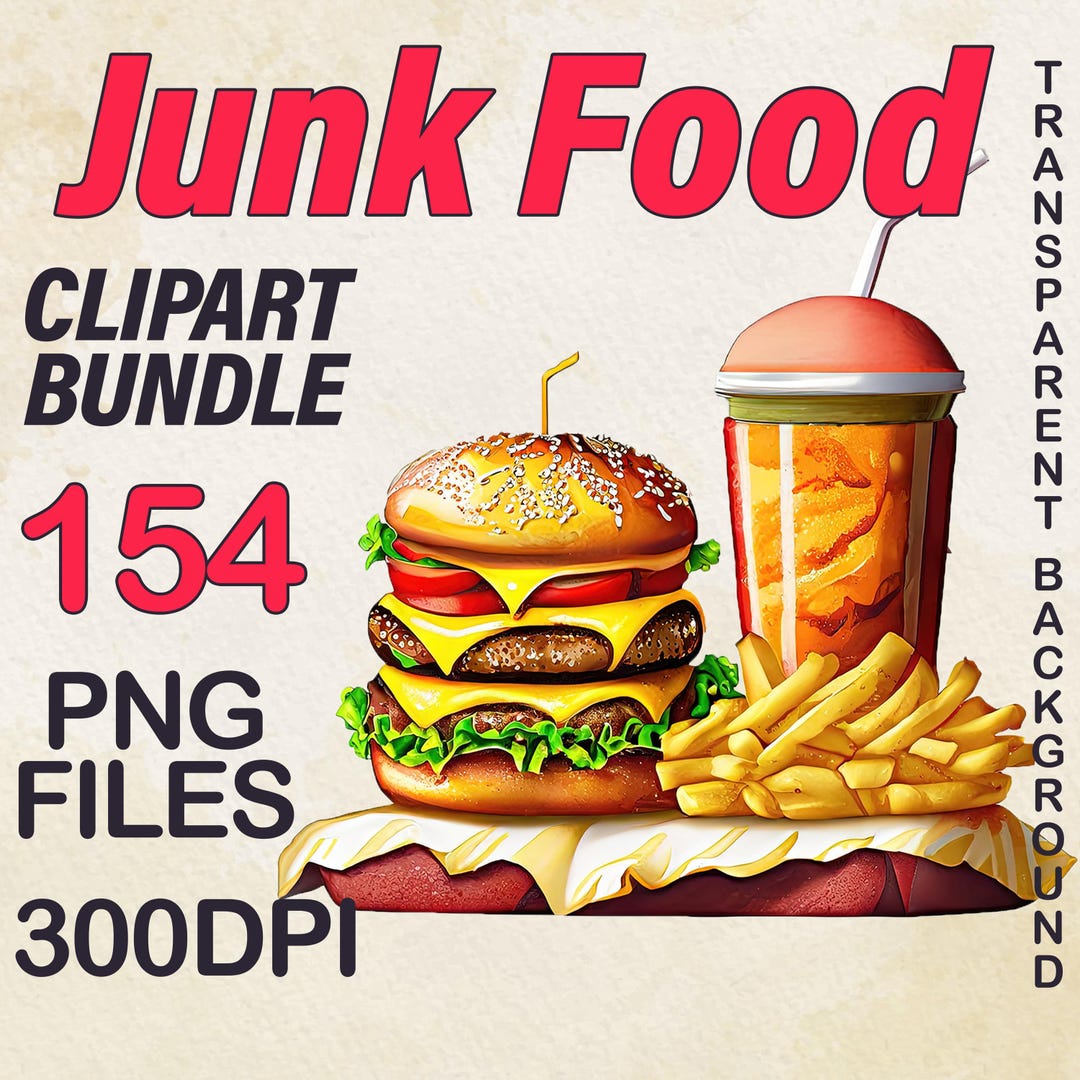 Watercolor Junk Food Clipart Bundel 154 Transparent PNG Digital Image ...