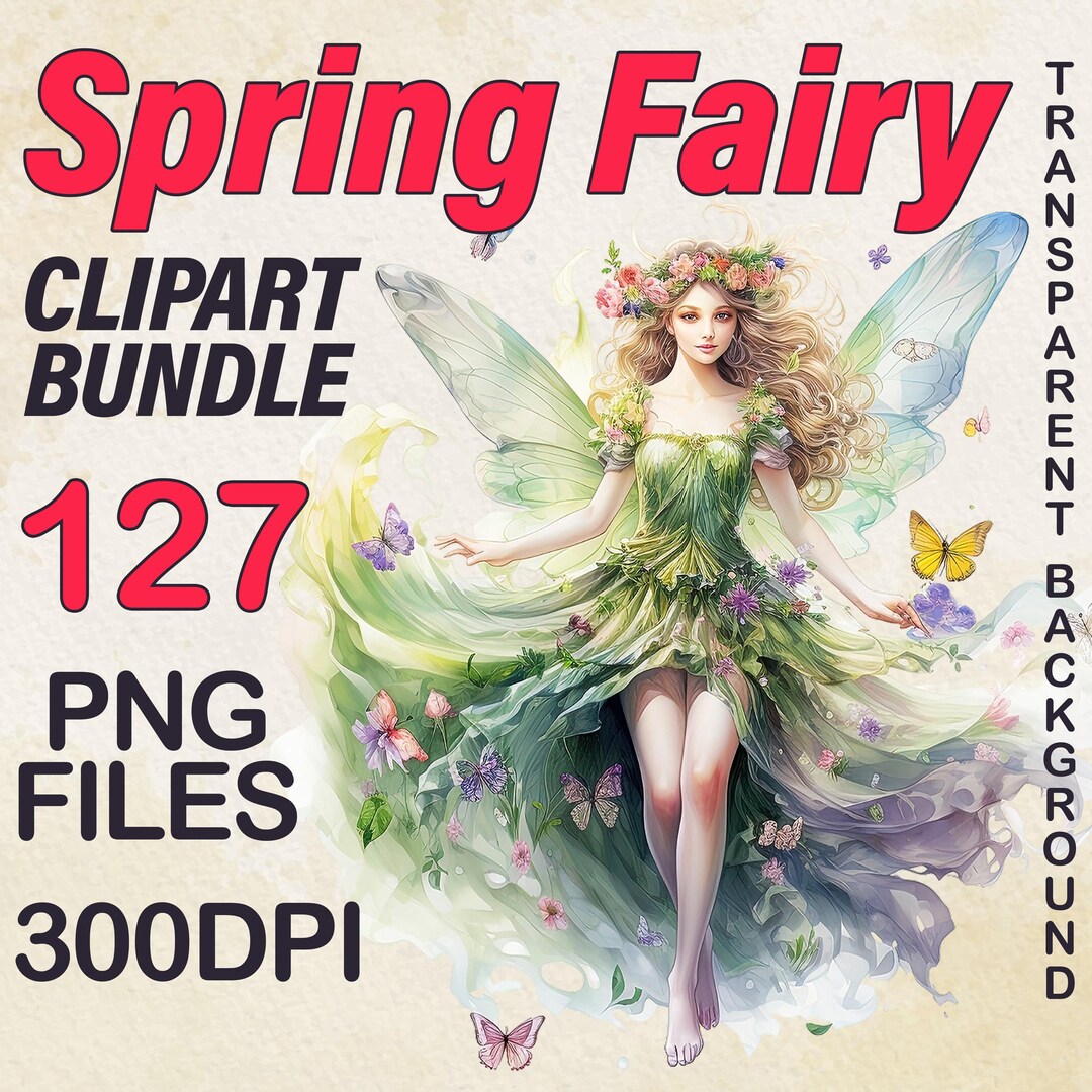 Watercolor Spring Fairies Clipart Bundle - 127 Png's ,magical Fairytale ...