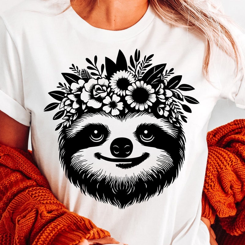 Cute Sloth Svg - Etsy
