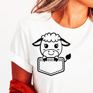 Sheep in Pocket Svg Png, Cute Farm Animal Svg, Cute Sheep Svg, Pocket ...