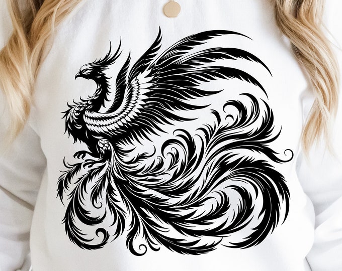 Phoenix SVG Bundle, Phoenix Clipart, Hand Drawn Rising Phoenix Theme ...