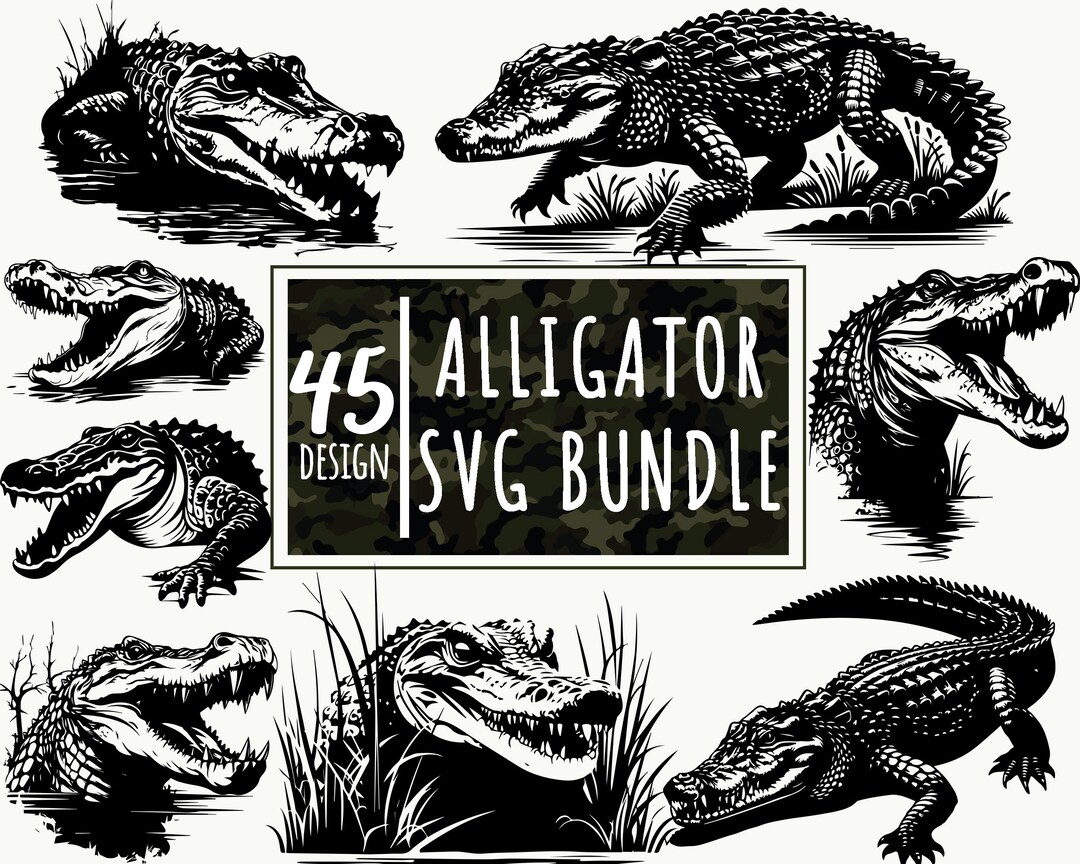 Alligator SVG Bundle, Alligator Svg, Alligator Png, Alligator Clipart ...