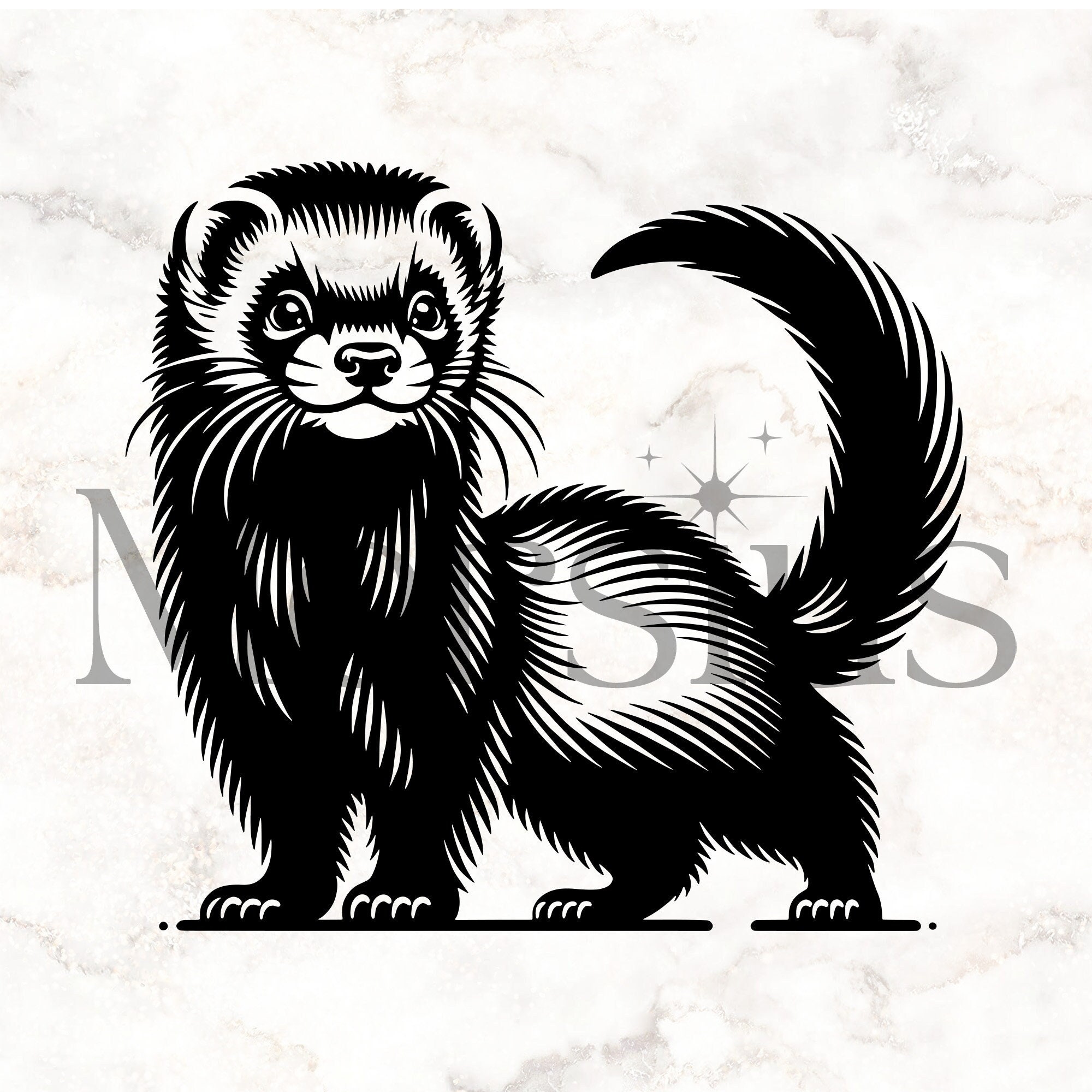 Cute Ferret Svg, Ferret Clipart, Ferret Svg, Ferret Silhouette, Ferret ...