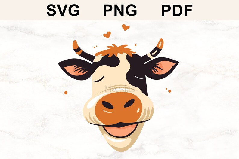Cute Cow SVG PNG Cow Cut File Cow Svg Cow Face Svg Farm - Etsy