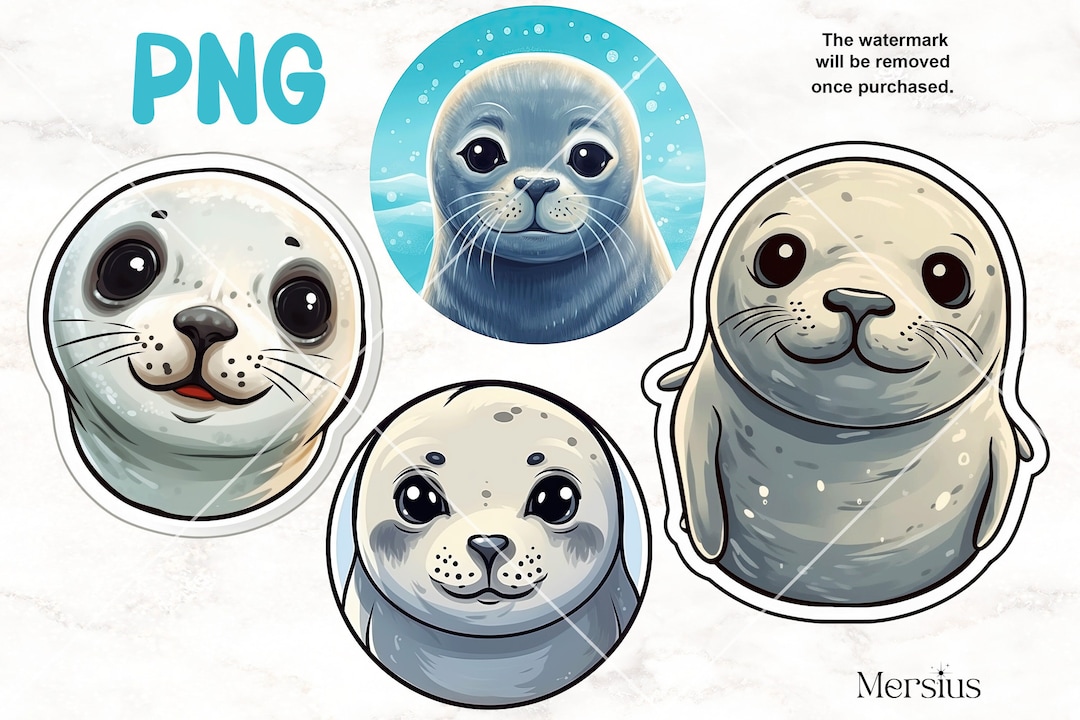 Cute Seal Animal Clipart BUNDLE, Baby Animals, Cute Baby Seal, Baby ...