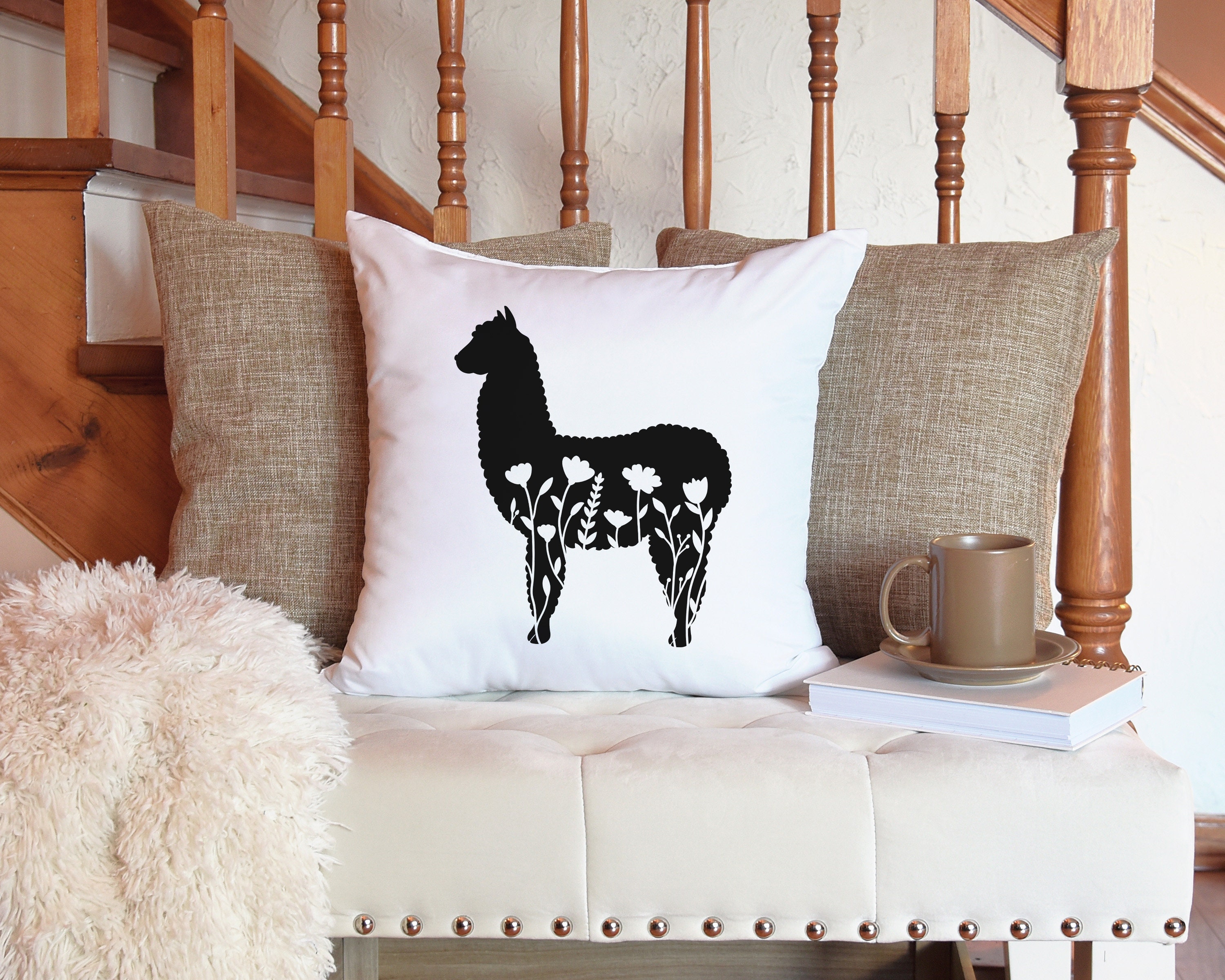 Floral Llama Svg Png, Cute Llama Cut File, Llama Silhouette, Llama ...