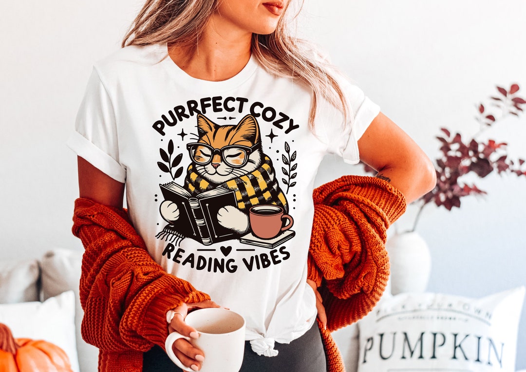 Purrfect Cozy Reading Vibes Svg Png File,, Bookmarks Svg, Bookish Svg ...