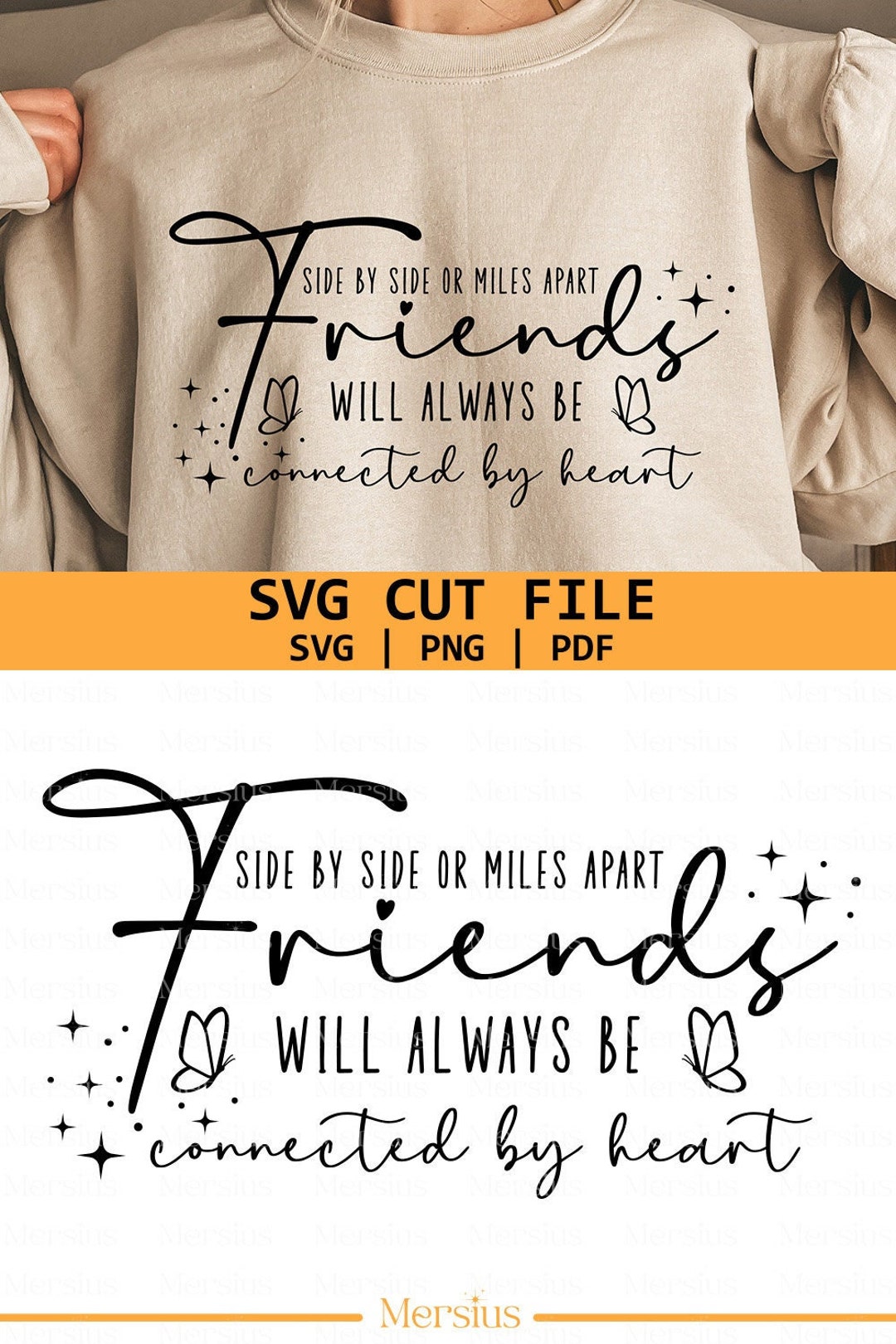 Friends Svg Png, Side by Side or Miles Apart Friends Will Always Be ...