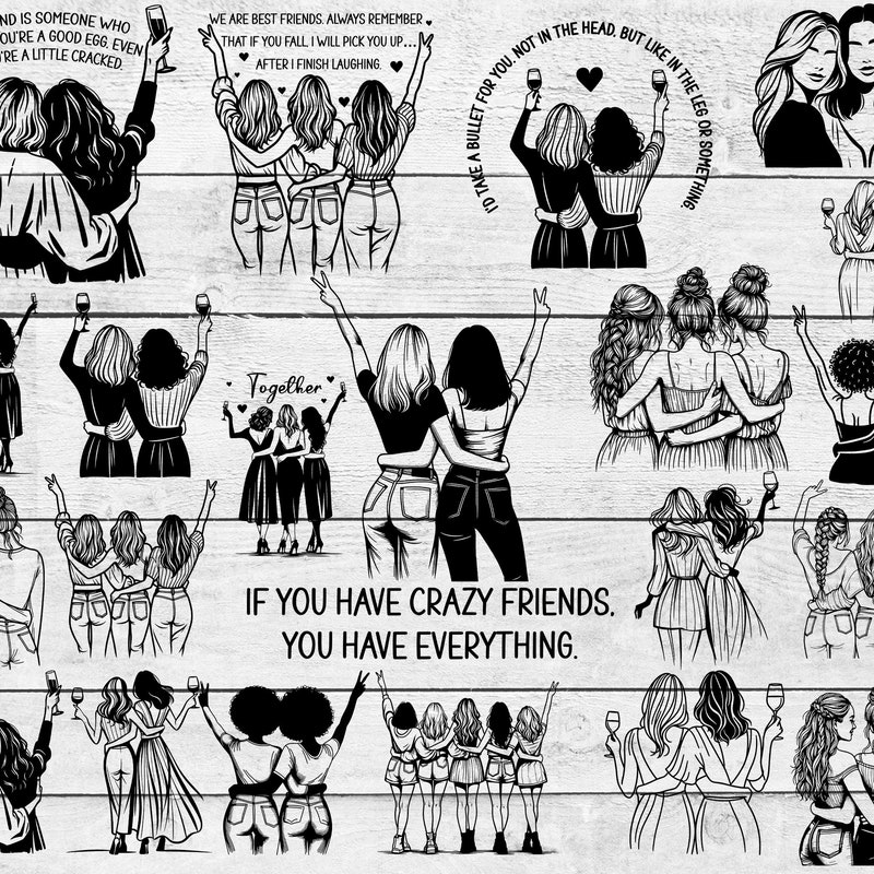 Girls Friends Svg - Etsy