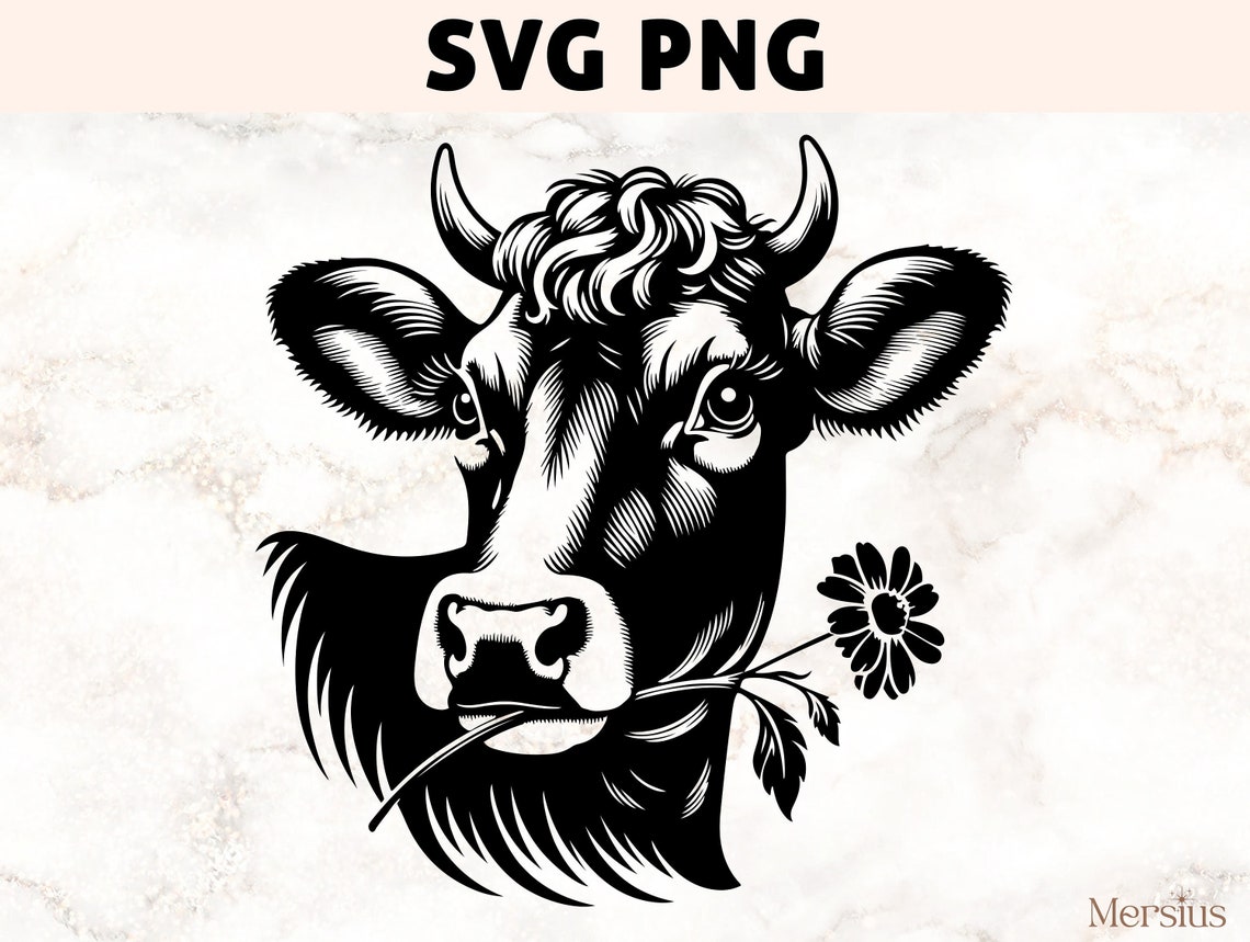 Cow Head Svg Cow Print Svg Farm Animal Svg Cow Clipart Svg - Etsy