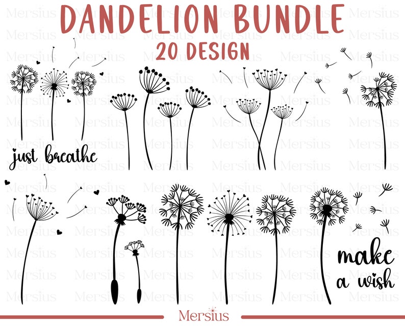 Dandelion Svg Bundle Dandelion Svg Dandelion Png Clipart - Etsy