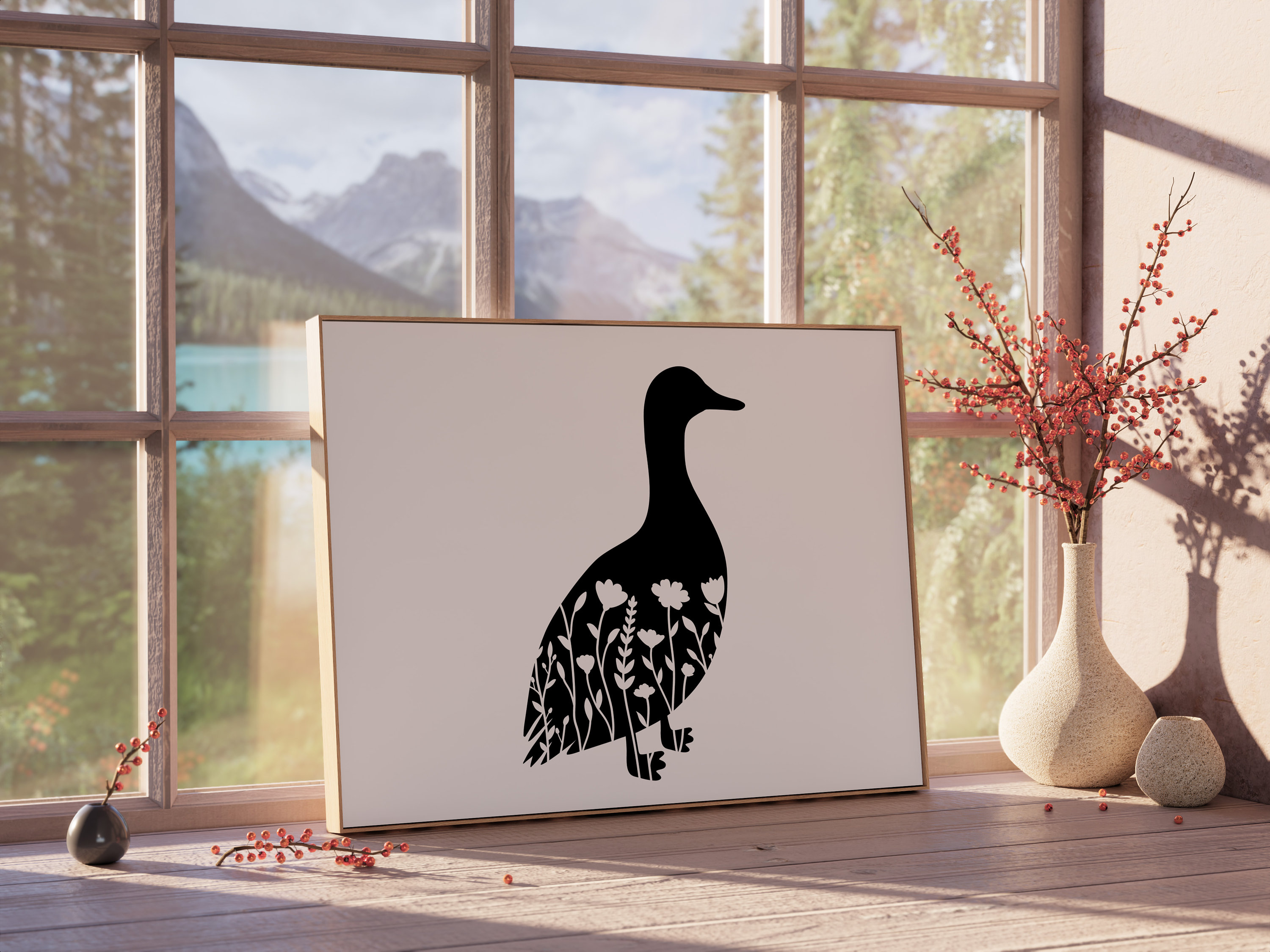 Floral Duck Cut File Wildflower Duck Svg Duck Clipart - Etsy