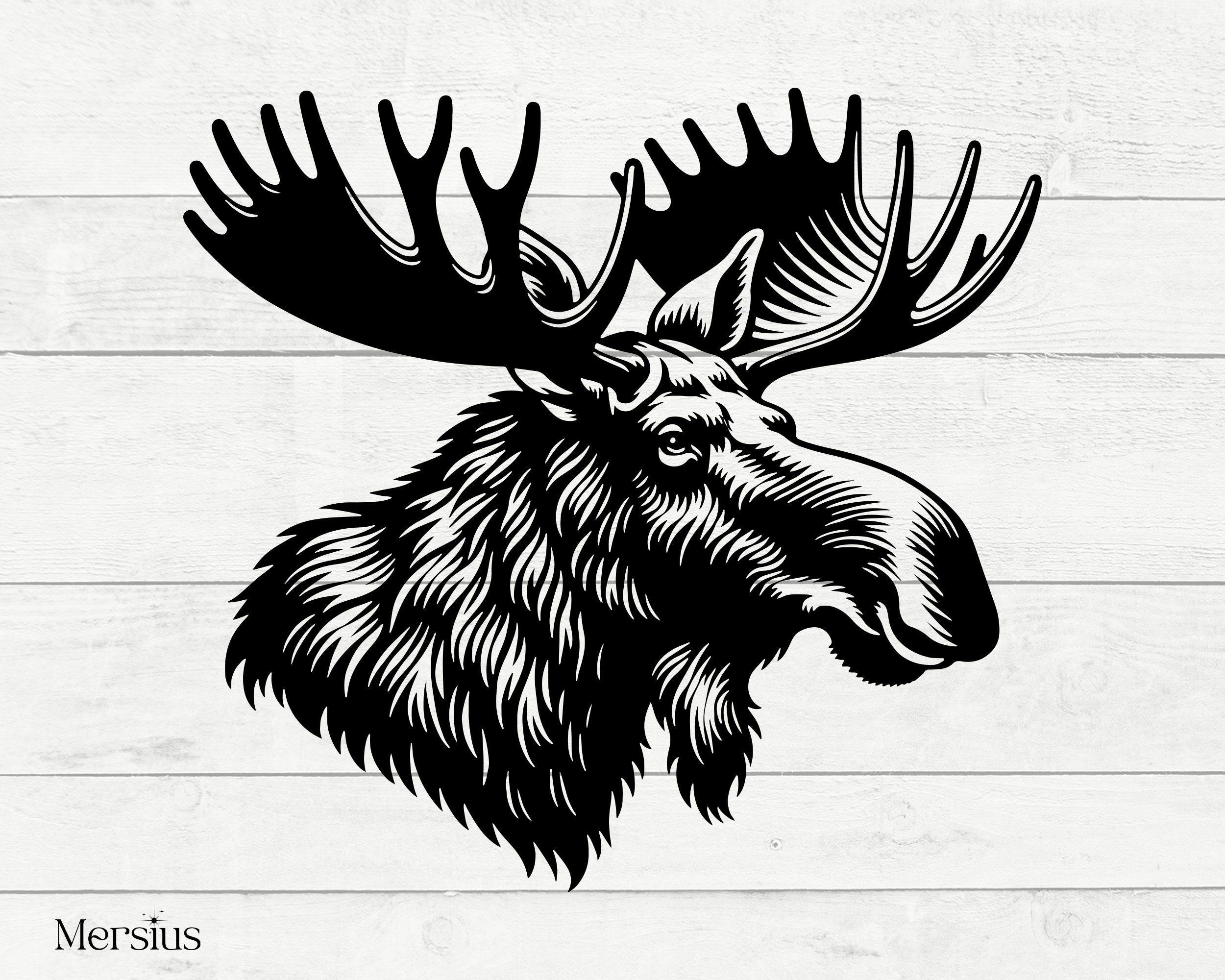 Moose Svg Bundle, Moose Svg, Moose Head Svg, Moose Clipart, Moose Cut ...