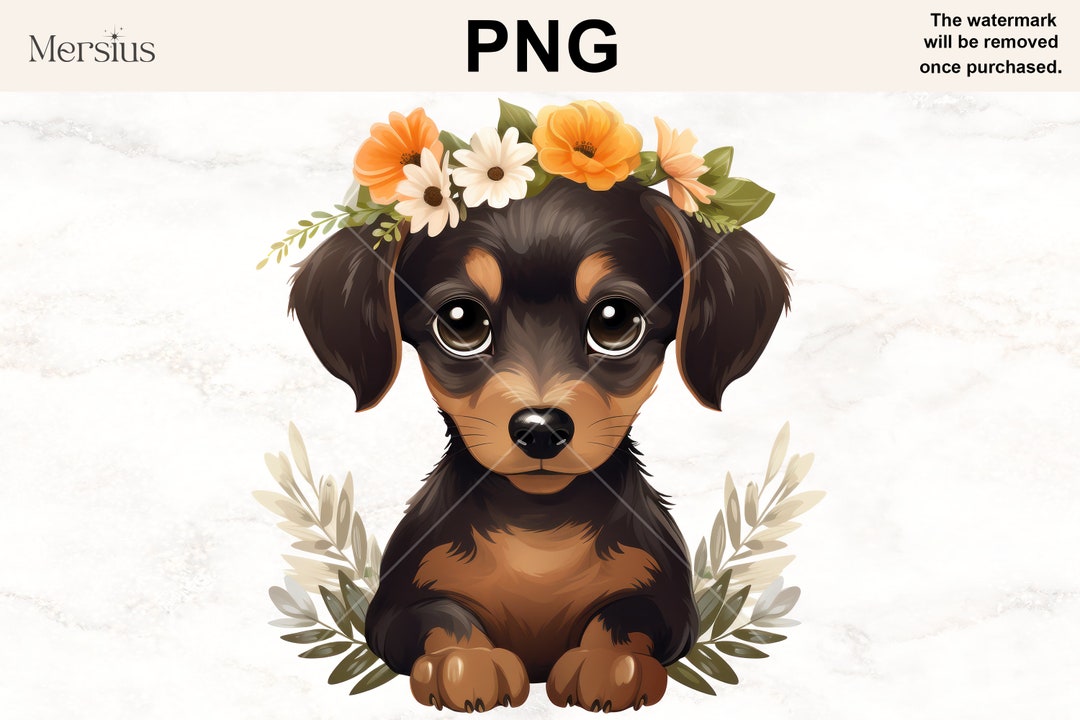 Dachshund Puppy Clipart, Nursery Art, Puppy Nursery Print, Sausage Dog ...