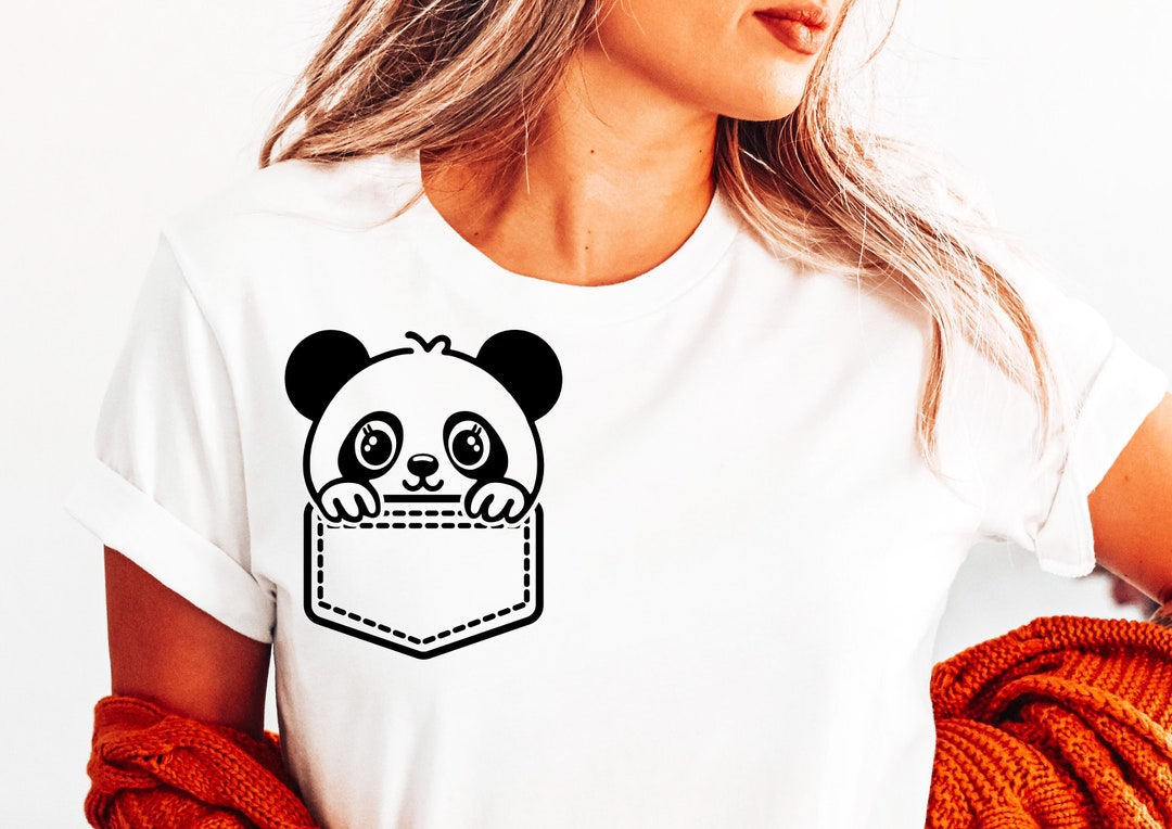 Panda in Pocket Svg, Cute Panda Svg, Panda Svg, Panda Cricut Svg File ...