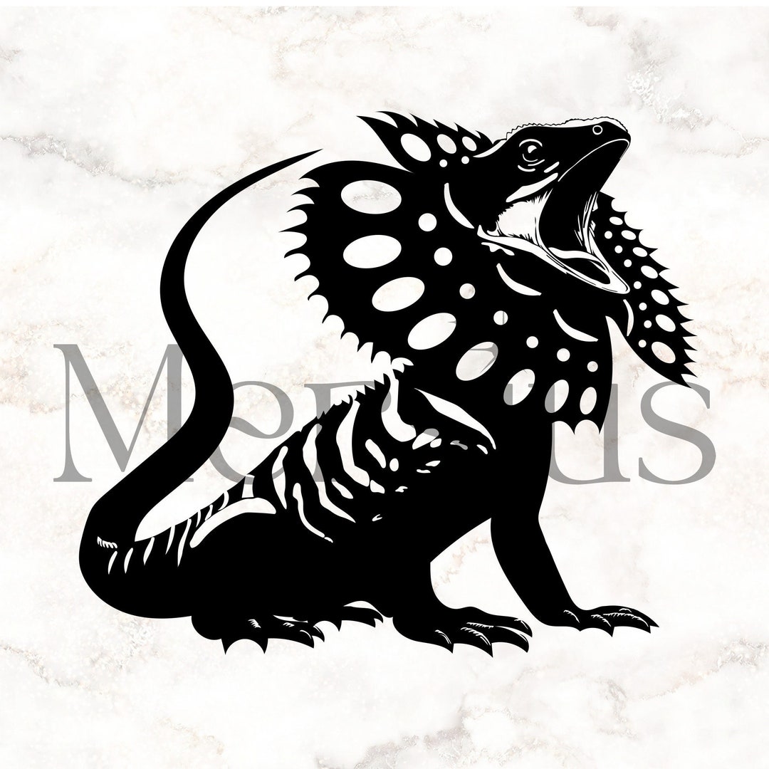Frilled Neck Lizard Svg, Lizard Clipart, Frilled Lizard Australia ...