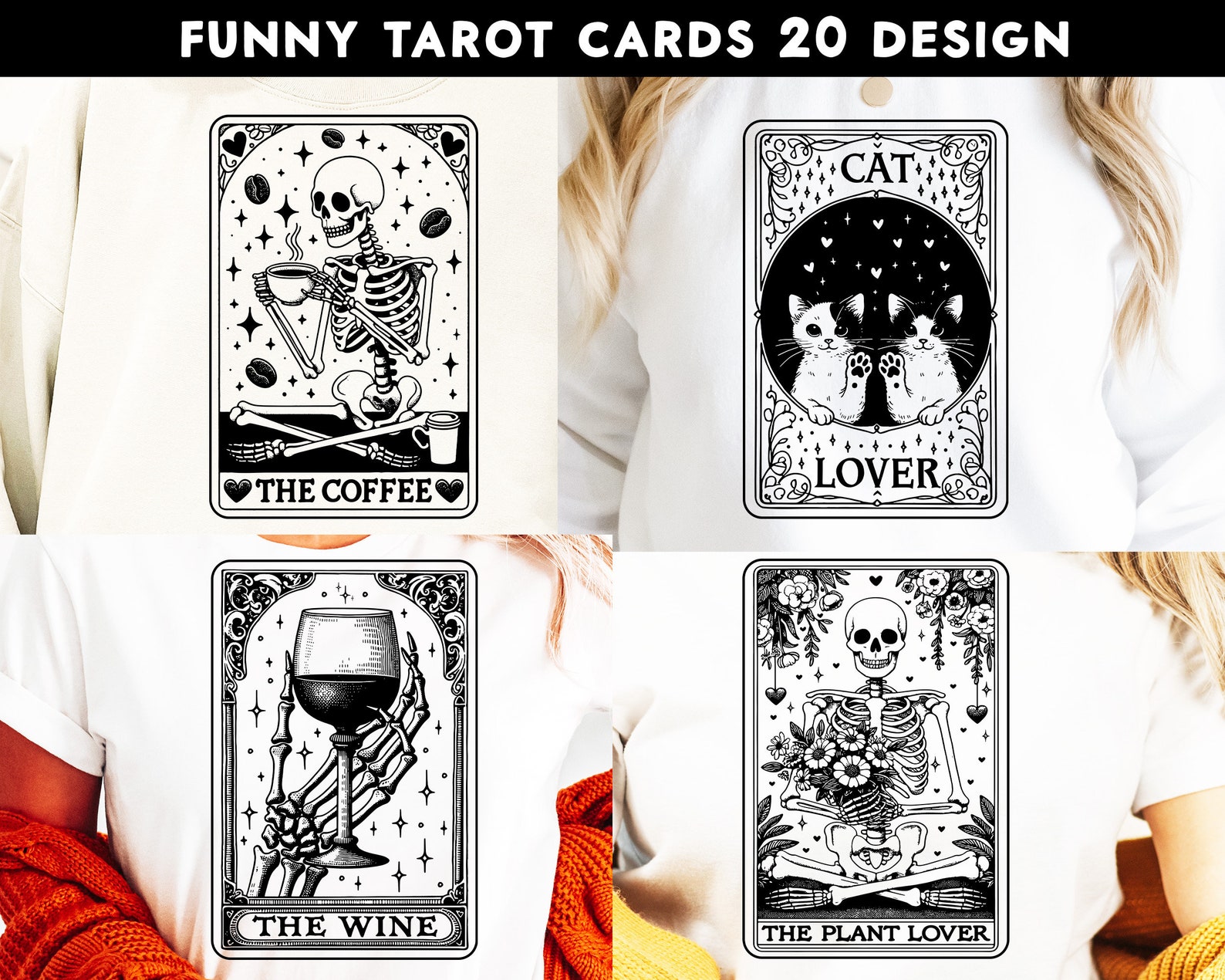 20 Funny Tarot Cards Bundle Svg, Tarot Cards Svg, Tarot Svg, Cute Tarot ...
