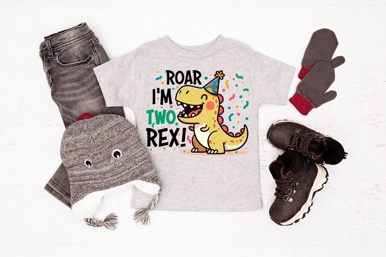 Roar I'M Two Rex Svg, Two Rex Birthday Svg, 2nd Birthday Boy Svg, 2nd ...