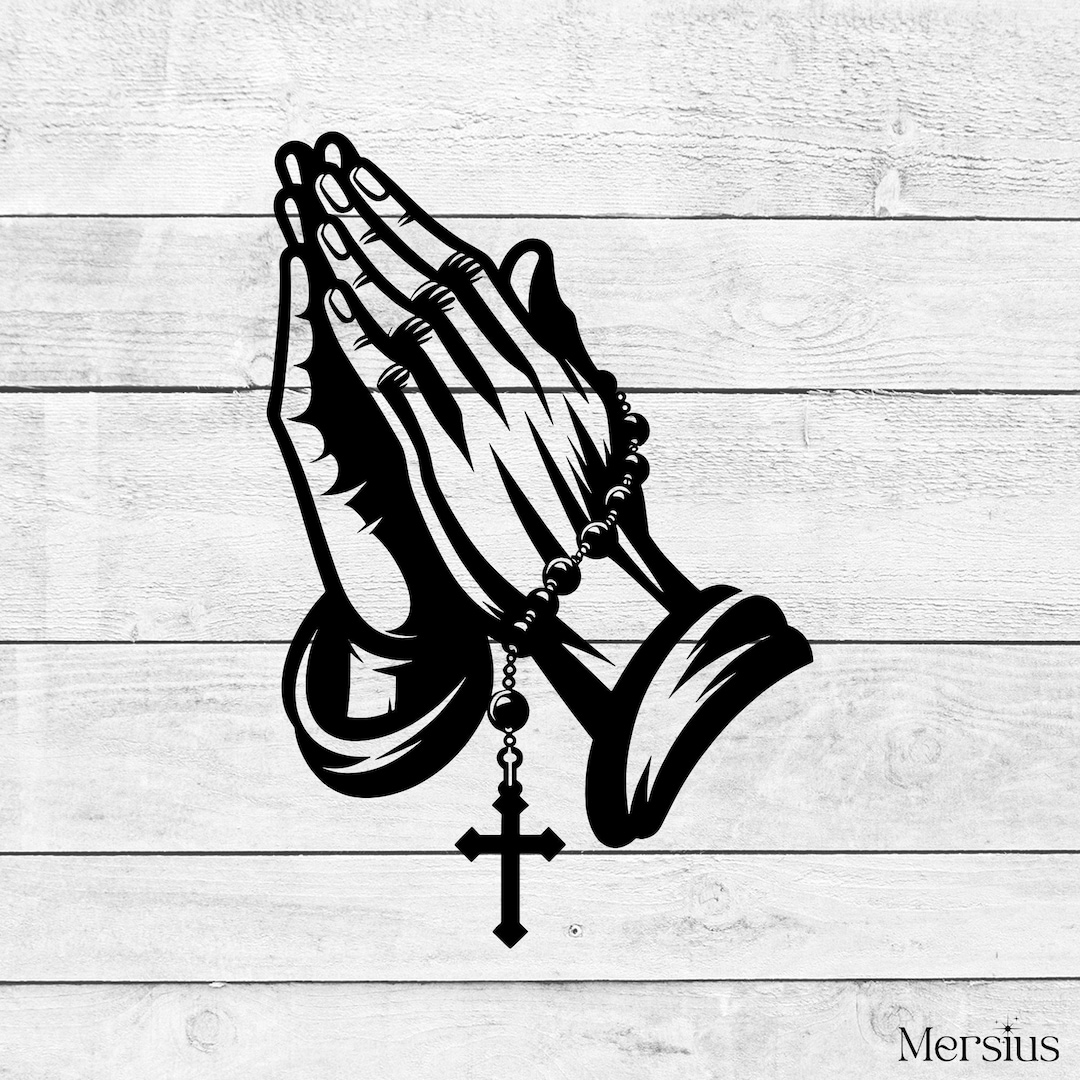 Praying Hands Svg, Rosary Praying Hands Svg, Rosary Svg, Jesus Hands ...