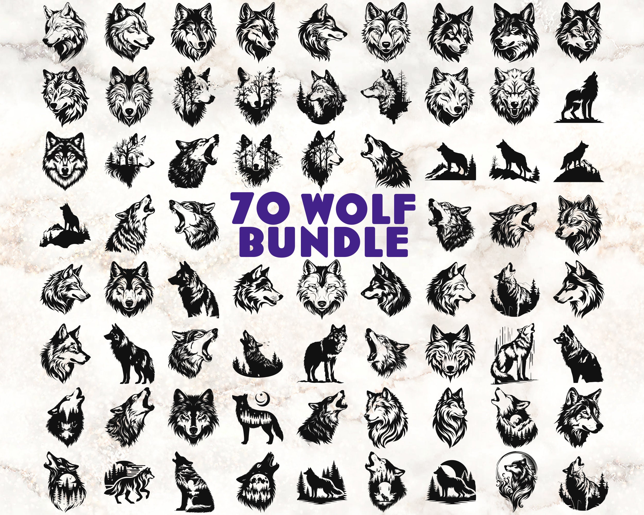 Wolf Svg Bundle Wolf Cut Files for Cricut Wolf Clipart - Etsy UK