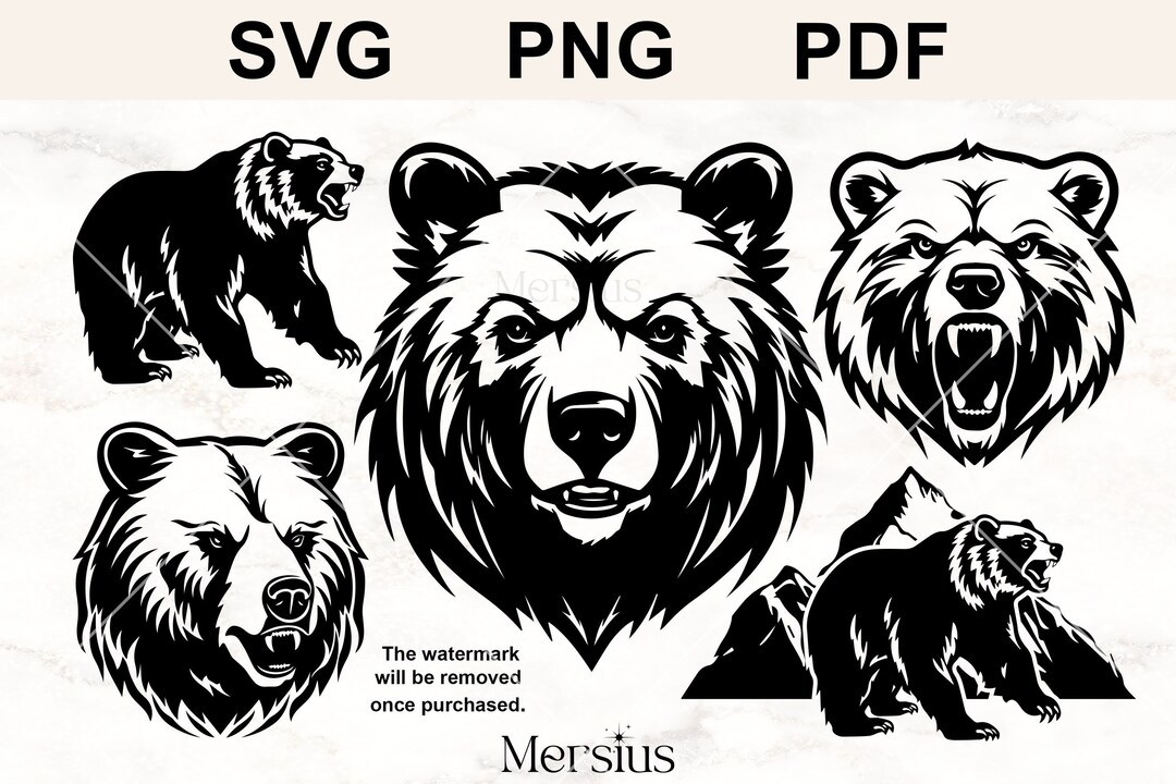 Bear Bundle Svg, Bear Silhouette, Bear Svg, Mama Bear Svg, Mama Bear ...