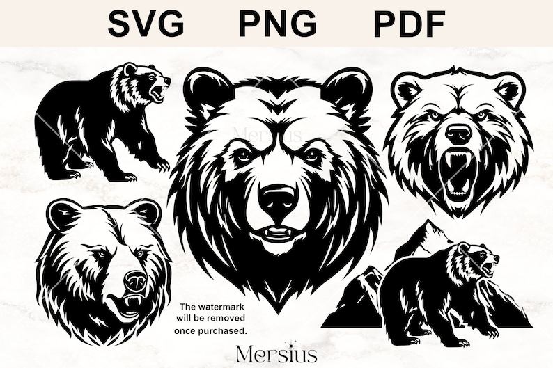 Bear Bundle Svg, Bear Silhouette, Bear Svg, Mama Bear Svg, Mama Bear ...