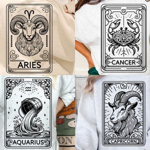Zodiac Cards SVG, Zodiac Cards Bundle, Tarot Cards Svg, Zodiac Svg ...
