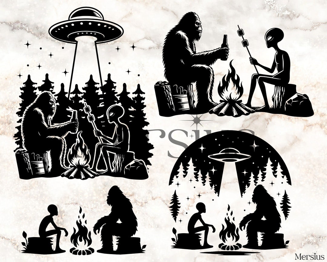 Bigfoot Alien Campfire Svg Png, Bigfoot Bundle Svg, Bigfoot for Cricut ...