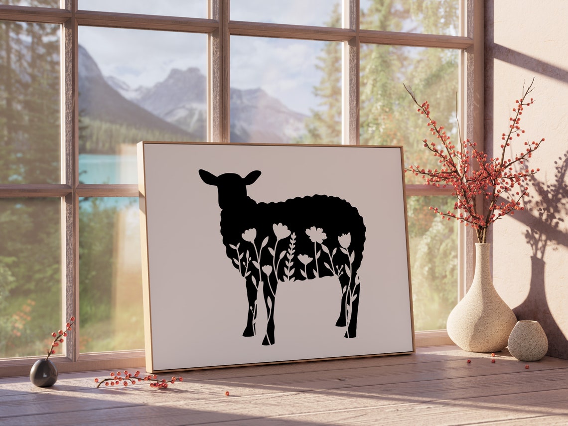 Floral Sheep Svg Png, Wildflower Sheep Svg, Farm Life Svg, Sheep Svg ...