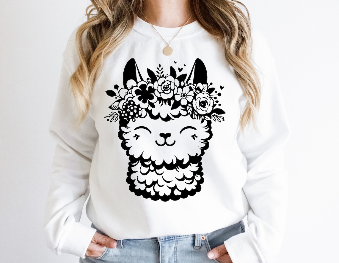 Llama Svg, Alpaca Svg, Llama Svg File, Flower Crown, Llama Cut File ...